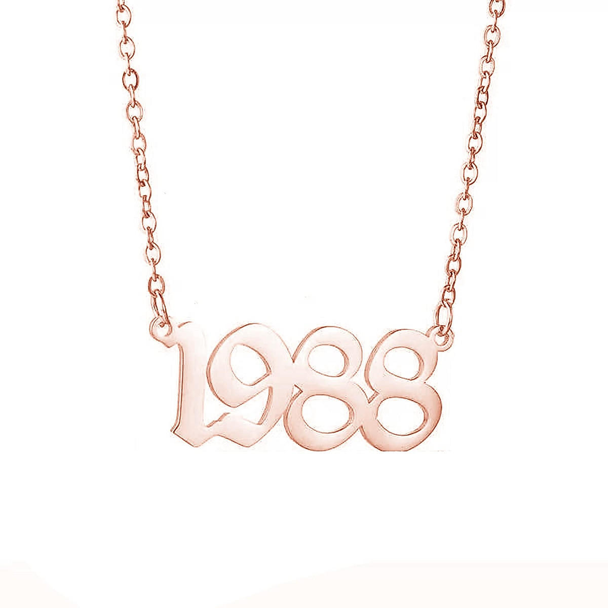 Yafeeso Birth Year Necklace Solid Gold 10k 14k 18k Birth Year Number Pendant Necklace Personalized Real Gold Year Necklace Personalized Jewelry Gift for Women