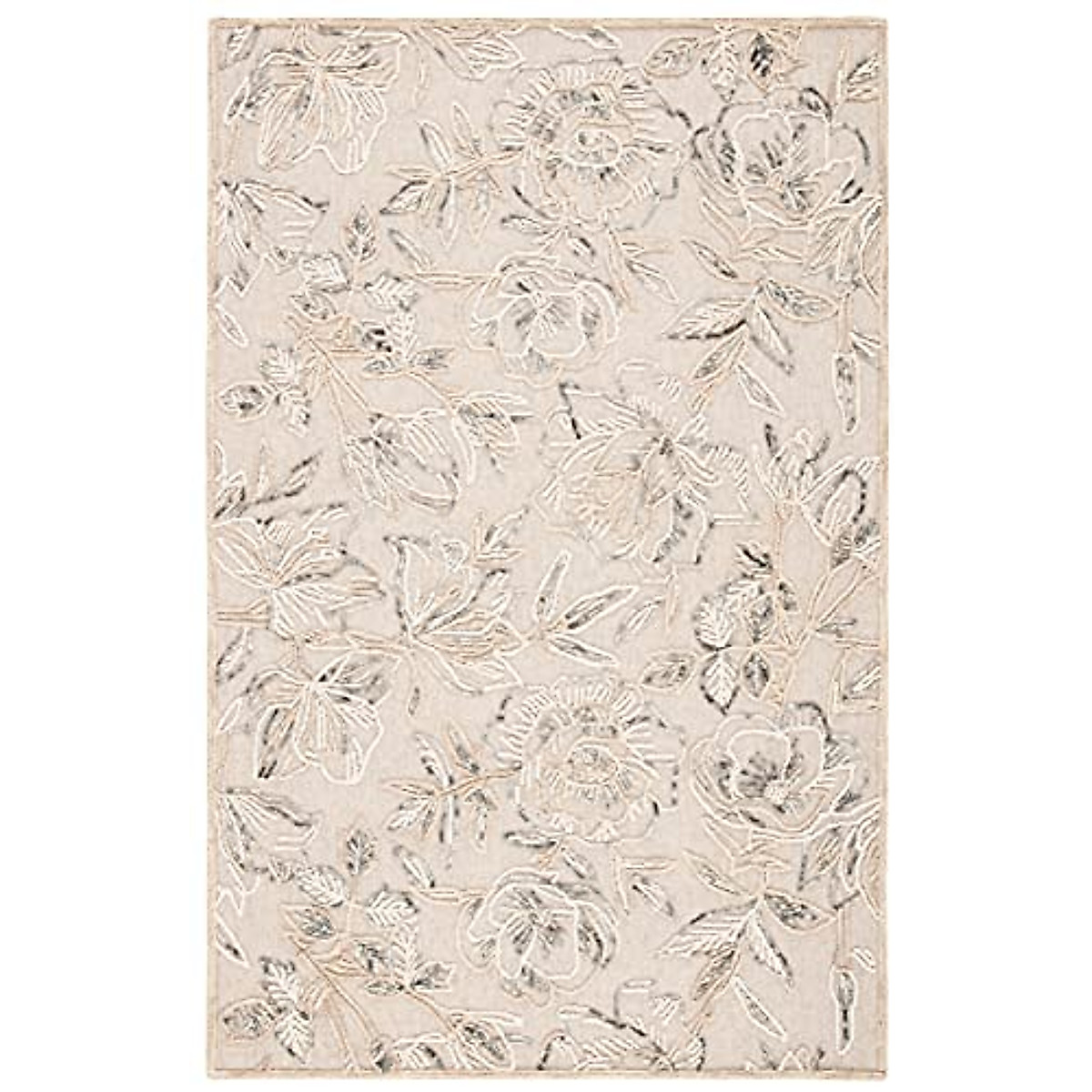 SAFAVIEH Trace Collection 4' x 6' Beige/Grey TRC803B Handmade Medallion Premium Wool Entryway Living Room Foyer Bedroom Accent Rug