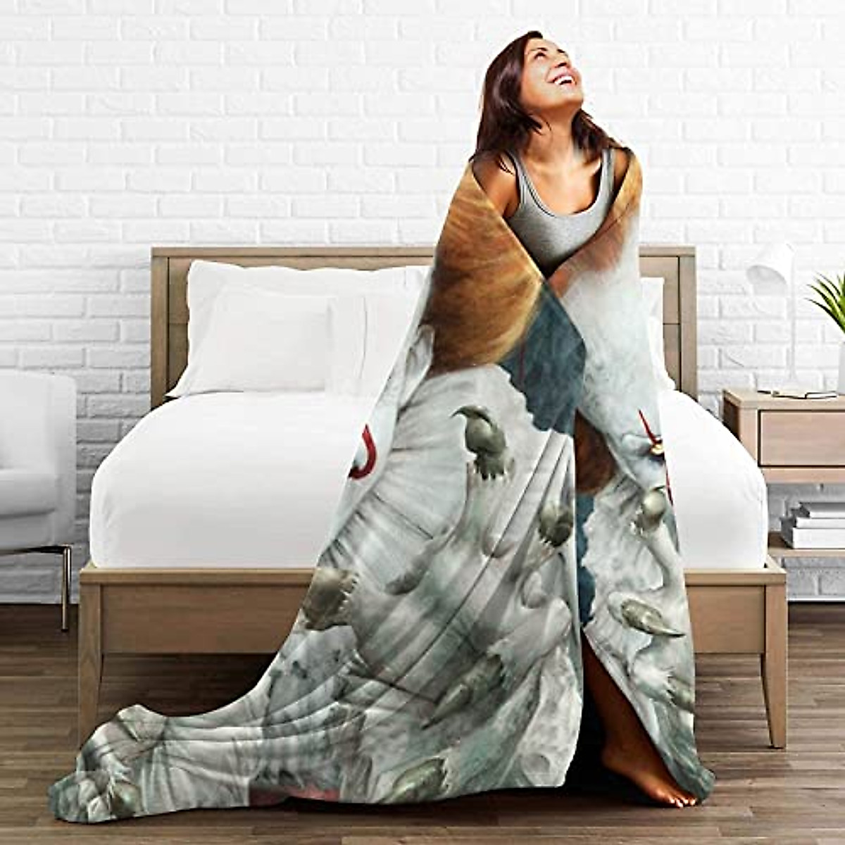 Clown Ultra-Soft Micro Fleece Blanket Throw Fuzzy Lightweight Hypoallergenic Plush Bed Couch Living Room