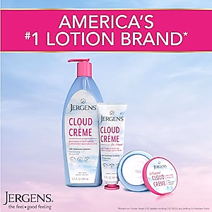 Jergens Cloud Creme Breathable Body Lotion, Fast-Absorbing Hydrating Moisturizer, Paraben-Free, with Hyaluronic Complex, Non-Greasy Application, 13 oz,White