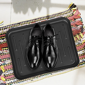 DOITOOL Black Plastic Outdoor Boot Tray, Indoor Use