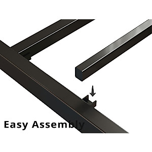 LIKIMIO Queen Bed Frame, Storage Headboard with Charging Station, Platform Bed with Drawers, No Box Spring Needed, Easy Assembly, Vintage Brown and Gray