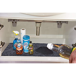 Under The Sink Mat for Cabinet,Drawer,Kitchen Tray Drip,Cabinet Liner,Absorbent Fabric Layer,Anti-Slip Waterproof Layer,Reusable,Washable (36inches X 24inches)