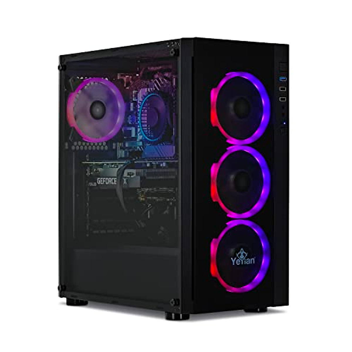 YEYIAN Katana X24 Gaming Desktop PC, Intel 12th Gen Alder Lake i5-12400F 6-Core 2.5GHz, GeForce RTX 3060 12GB GDDR6, 1TB NVMe SSD, 16GB DDR4 3200MHz, 4 ARGB, Win 11 Home 64-bit, WiFi 6, BT 5.2, 650W