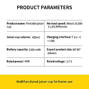 Personal Size Blender for Milkshakes and Smoothies, 15.6 oz Portable Blender, 10 Steel Blades, Cordless Blender, 21000r/min, Multi-Function Blender with 2 Cups, Travel-Friendly - White