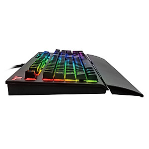Thermaltake Tt Premium X1 RGB Smartphone Enabled Voice-Controlled AI 16.8 Million Color with 12 Lighting Effects Cherry MX Silver Switches Mechanical Gaming Keyboard KB‐TPX‐SSBRUS‐01 , Black