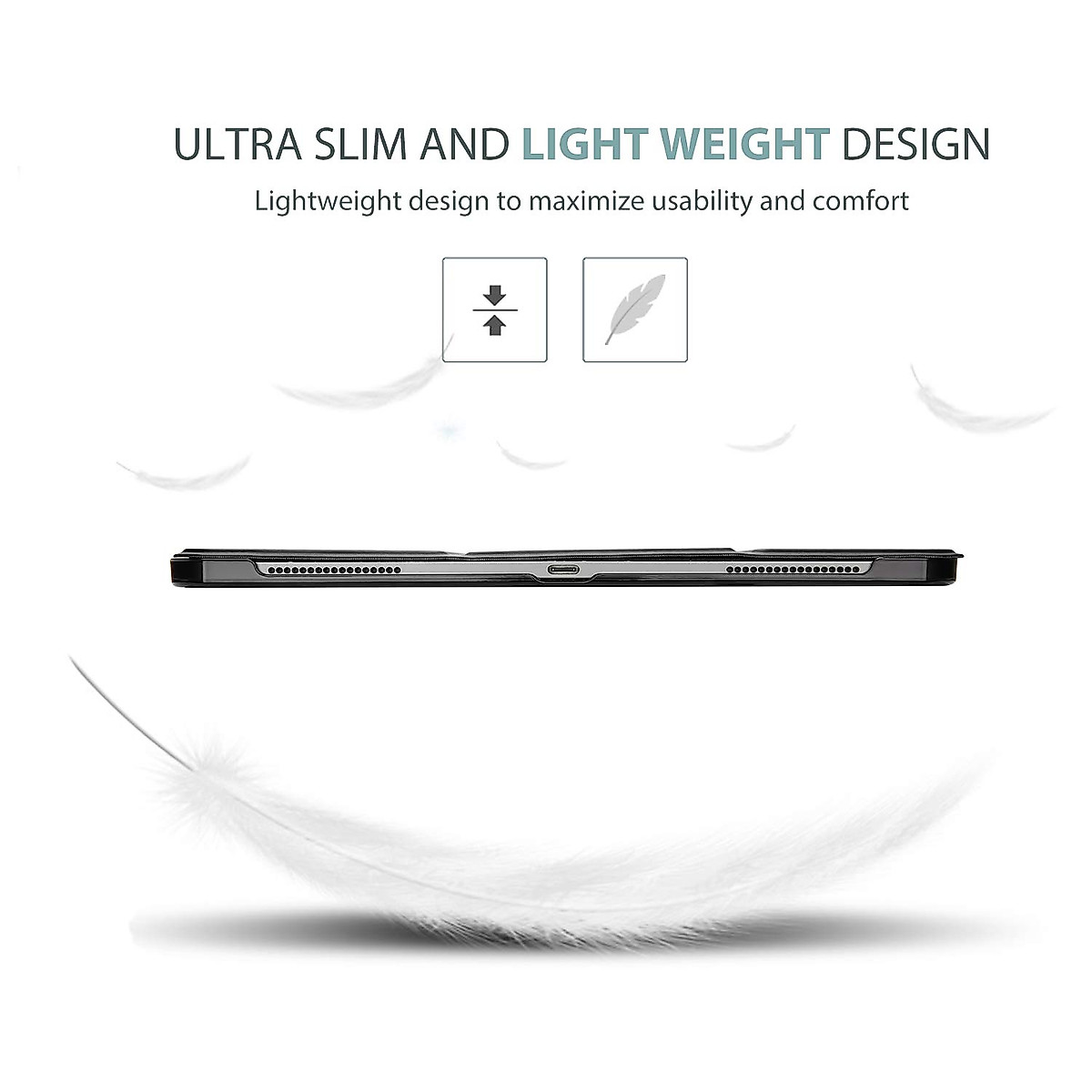 ProCase Smart Case for iPad Pro 12.9 2022/2021/2020/2018, Slim Stand Hard Back Shell Smart Cover for iPad Pro 12.9" 6th Gen/5th Gen/4th Gen/3rd Gen -Black