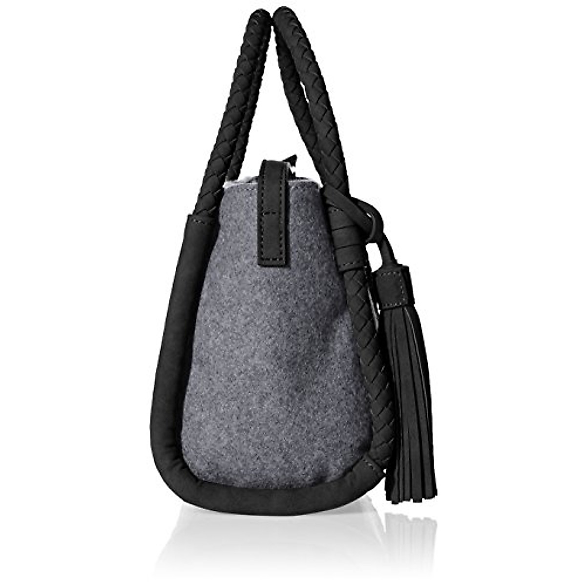 Danielle Nicole Womens Brigit Wool Blend Mini Bucket Handbag Gray Small