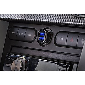 Scosche USBC242M ReVolt Universal Cigarette Lighter Multi Device Compact Dual Port USB Car Charger, Fast Charge Two Devices Simultaneously, Black