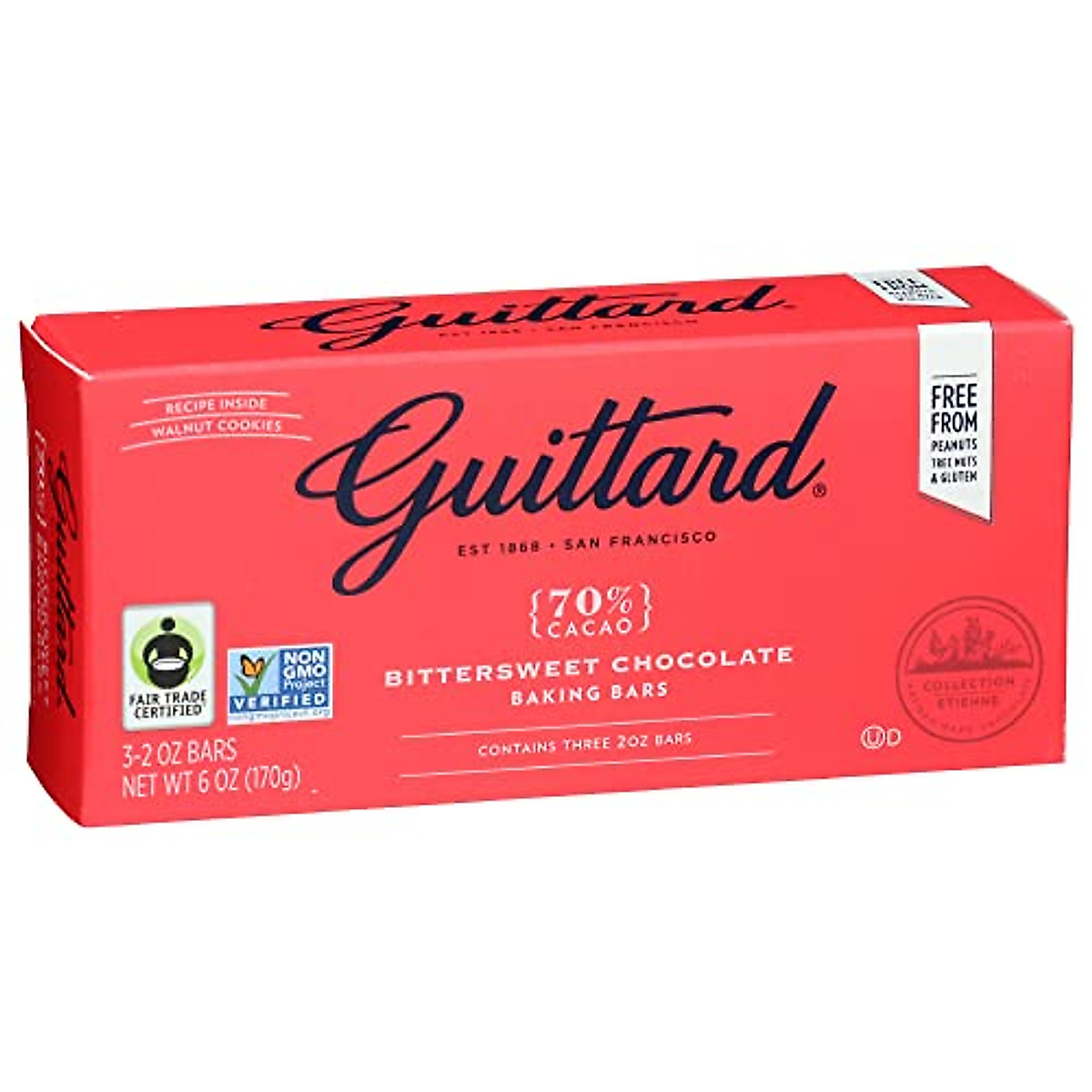 Guittard, Bar Chocolate Baking Bittersweet, 2 Ounce, 3 Pack