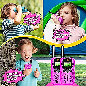 Birthday Gifts for 3-12 Year Old Girls, DEDY Long Range Walkie Talkies for Kids Toys for 3-12 Year Old Boys Valentines Day Gifts for Kids Pink Walkie Talkies for Girls, T388