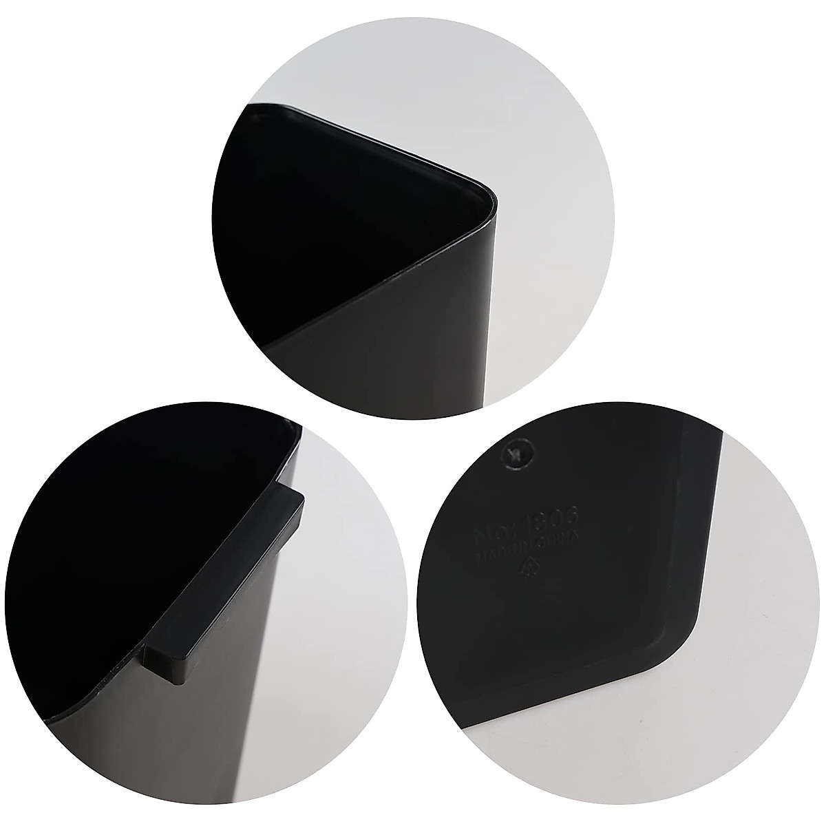 Gainhope 3-Pack 4.5 Gallon Plastic Small Trash Can Wastebasket, Black Garbage Container Bin for Under Desk, Office, Bathroom, Living Room, Classroom