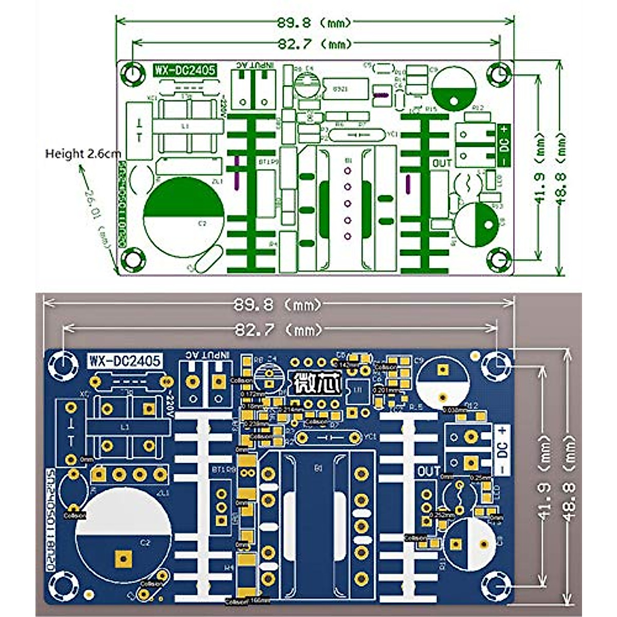 NOYITO AC to DC Isolated Power Supply Module AC 120V 100V - 240V to DC 12V 4A 48W Peak 12V 6A 72W Max Power Module with Overvoltage Overload Short-Circuit Protection (12V 4A, Peak 6A)