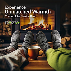 COZIA Merino Wool Socks for Men and Women Warm thermal Boot Hiking Socks 3 Pairs SM