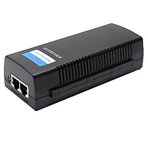 ANVISION 48V 1.0A Gigabit PoE Injector, 48W Power Supply Adapter with AC Cord, IEEE 802.3af/at Compliant, for IP Voip Phones, Cameras, AP and More