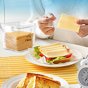 Yomjarl 2 Pack Cheese Container for Refrigerator Airtight Creamer Container with and Lid Cream Cheese Sliced Cheese Box Cheese Saver for Fridge Keeper Cream Block Shredded Cheese Storage Box Clear