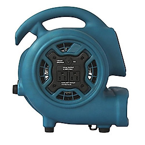XPOWER P-230AT Mini Mighty Air Mover Utility Blower Fan with Built-in Power Outlets, Blue