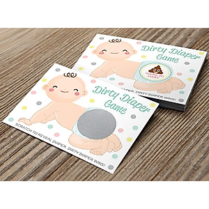 Printed Party Baby Shower Scratch Off Game, Diaper Raffle Tickets, Set of 30
