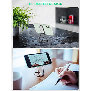 Phone Ring Holder Finger Kickstand 360°Rotation Cellphone Back Grip Foldable Cell Phone Stand for Desk Compatible with iPhone iPad Smartphones Tablets (with Universal Magnetic Car Mount)