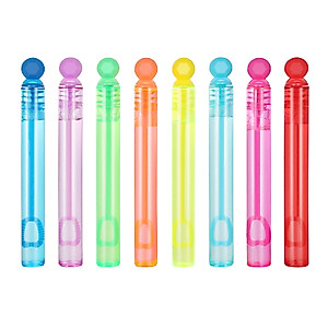 BOHIYAHOO Party Favors Mini Bubble Wands Tube Bulk Toys 32piece 8colour Themed Birthday Wedding Bath Time Summer Best Gift Family Outdoor Use Safe for Boys Girls Bubble Solution Bubble Maker