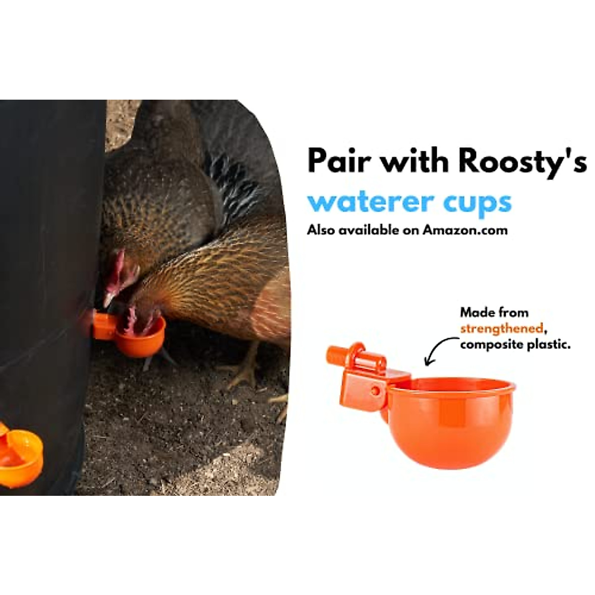 Roosty's® Rat Proof Chicken Feeder Kit - Rodent Proof Chicken Feeder with SmartStopper Caps - Chicken Feeders No Waste Rodent Proof, Poultry Feeder, Chicken Feeder Port - No Waste Chicken Feeder