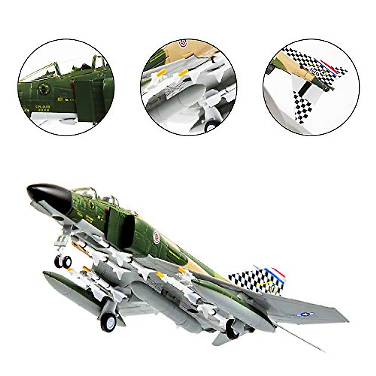 HANGHANG 1：100 F-4C Phantom Diecast Military Airplane Attack Plane Fighter Military Airplane Model for Decoration and Gift
