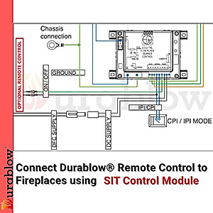 Durablow TR1003 On/Off Gas Fire Fireplace Remote Control Kit + Thermostat + Timer with LCD Screen for Millivolt Valve, IPI Module, Replaces Wall Switch | Thermostat, Wireless Thermostat Control Module