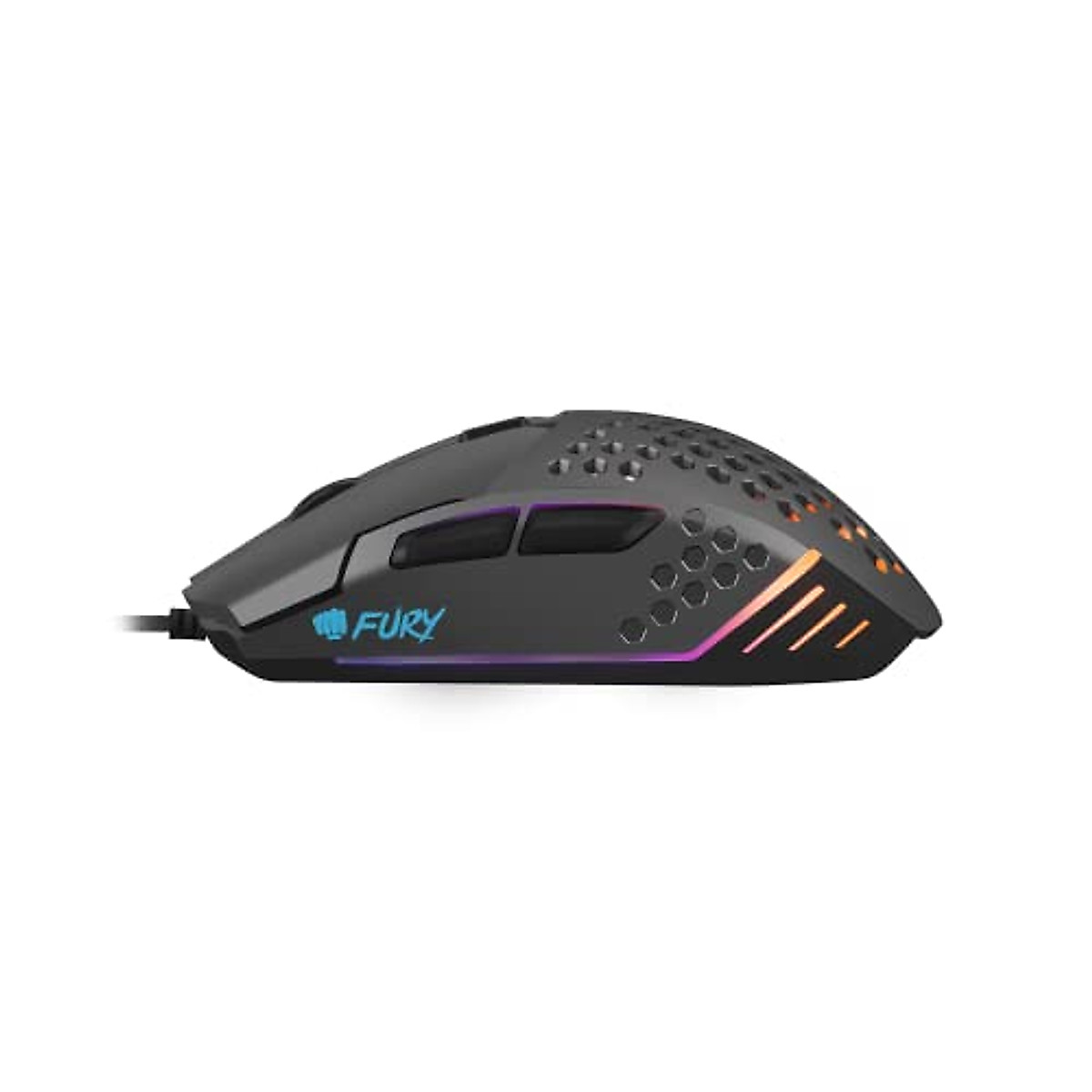 Fury Battler - USB Gaming Mouse, 6400 dpi, 6 Buttons, Optical, RGB Backlight, Lightweight, Black