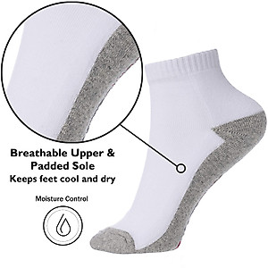 Alpine Swiss Mens 8 Pack Cotton Ankle Socks Athletic Performance Cushioned Socks Shoe Size 6-12 WHT