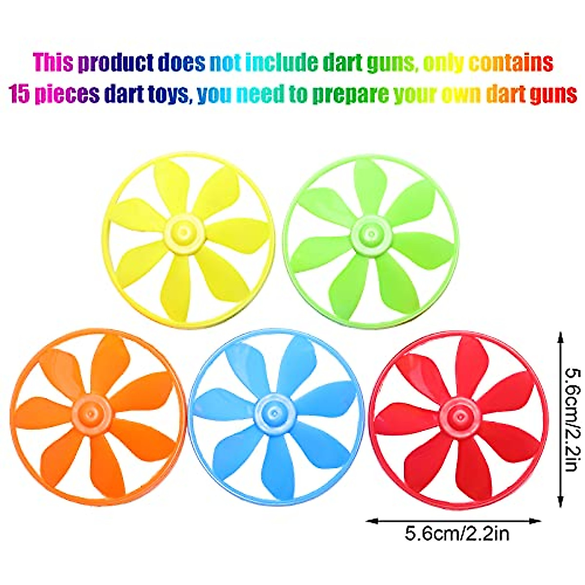 15 Pieces Cat Fetch Toys Colorful Flying Propellers Cat Chasing Flying Propeller Cat Playing Toy for Interactive, Exercising, Training, Hunting, Chasing, Batting, 5 Colors