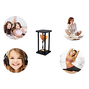 Sandglass 30 Minutes Timer Hourglass for Ornament Decoration Restaurant Living Room Home Closet Office Desk Bedroom Party Festival Christmas Wooden Frame Sand Timer Clock Orange