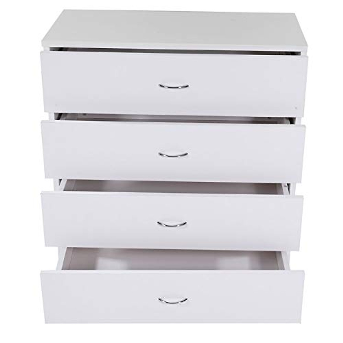 Volowoo 4-Drawer Chest Storage,Dresser Organizer, MDF Wood Simple Dresser Tower Easy to Assemble Chest of Drawers for Bedroom, Hallway, Entryway, Closets,Office (White)