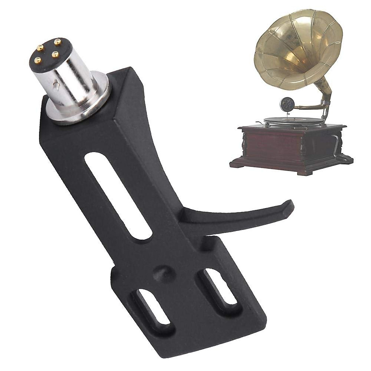 Universal Record Player Headshell Phonograph Turntable Replacement Headshell with 4pcs Wires for Record Player