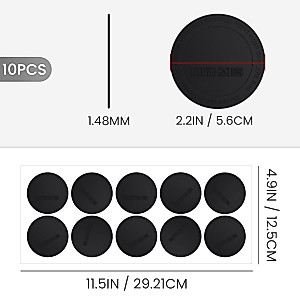 10Pcs Rubber Non Slip Bottoms Tumbler Bumpers Bottoms for Sublimation Tumblers with Adhesive for Skinny Tumblers, Wine Tumblers, Mason Jars 12oz/15oz/17oz/20oz/30oz (Black, 56mm)