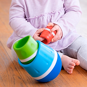 Fat Brain Toys TumbleRoos - Wobbling Fine Motor Stacking Toy for Babies & Toddlers
