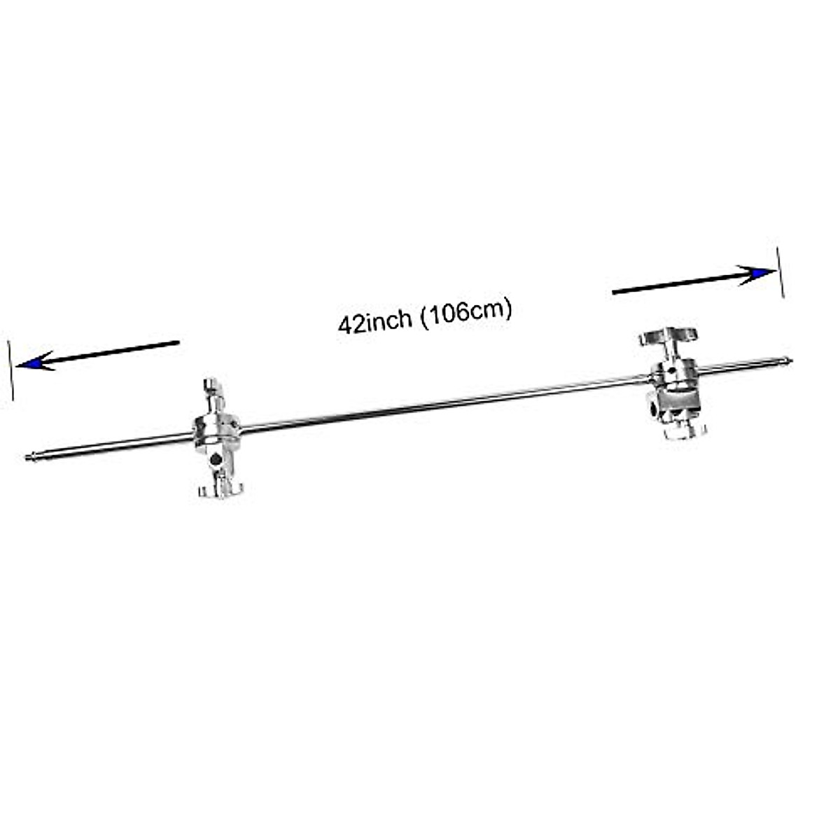 PHOCUS 42 inch Extension Grip Boom Arm with 2 Pieces Swivel Grip Heads for Light Stand Reflector Flag and Other Studio Video Photography Equipment