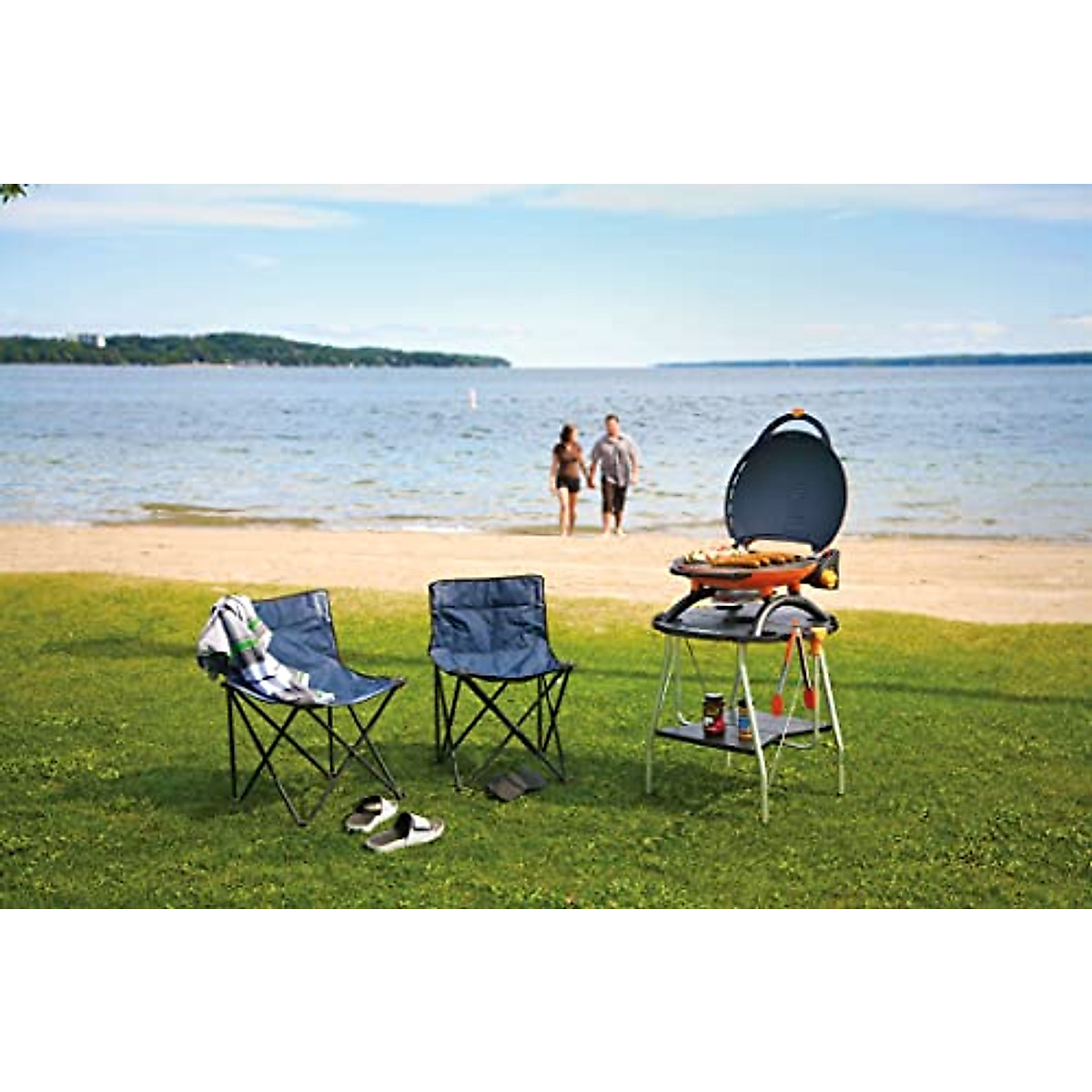 Napoleon TravelQ TQ2225PO Portable Gas Grill, 225 sq. in, Orange