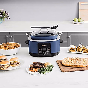 Ninja Foodi PossibleCooker PRO 8.5 Quart Multi-Cooker, with 8-in-1 Slow Cooker, Dutch Oven, Steamer & More, Glass Lid & Integrated Spoon, Nonstick, Oven Safe Pot to 500°F, Navy (Blue)
