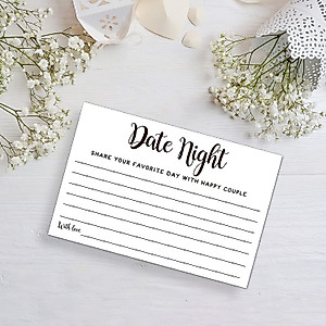 Antgiftshop 50 Date Night Ideas Cards, Wedding Advice Cards for Bridal Shower, Married Couples, Bride and Groom, 4x6 inch