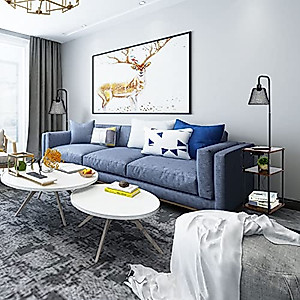 Pazarfami Floor Lamp with Table, Side Table with USB Charging Port and Outlet, Modern Bedside Nightstand End Table with Floor Light for Living Room, Bedroom, Guest Room, Bulb Included