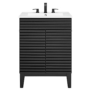 Modway Render Vanity with Sink-Floor, 24 Inch, Black White