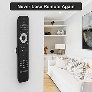 YYILIS Magnetic Remote Control Holder Wall Mount, 4 Pack Upgrade Remote Control Organizers Storage Self-Adhesive TV Remote Control Rack for Back of TV Black