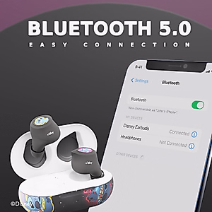 Disney Lilo and Stitch Bluetooth Earbuds w/Charging Case- Wireless Headphones w/Built-in Mic+ Up to 30 Hrs Playtime- Lilo and Stitch Gifts for Girls,Boys,Women,Men,All Fans of Lilo and Stitch Stuff
