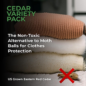 61 Pack Cedar Blocks, Sachets, Rings, Balls – Stop Clothes Damage – The Ultimate Cedar Collection to Protect Your Clothes