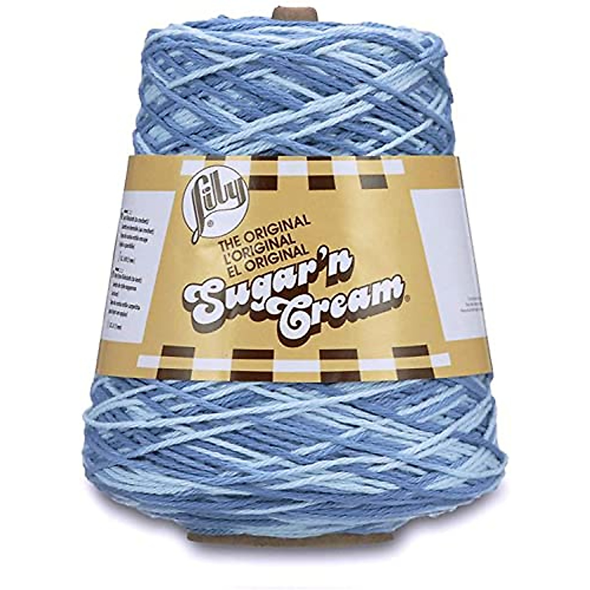 Lily Sugar N Cream Cones Faded Denim Yarn - 1 Pack of 14oz/400g - Cotton - #4 Medium - 706 Yards - Knitting/Crochet