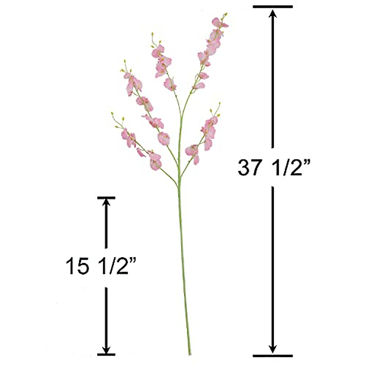 WELMATCH Pink Artificial Orchids Faux Flowers - 10 pcs 37.5 Inches Real Touch Fake Artificial Flowers for Wedding Home Office Party Hotel Yard Decoration (Pink, 10)