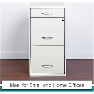 Scranton & Co 3-Drawer Contemporary Metal File Cabinet in Pearl White