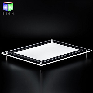 HKSIGN-A2 Acrylic Backlit Light Crystal Led Photo Frame Light Box for Office Store Sign Display with Wall Mounted