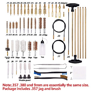 BOOSTEADY Gun Cleaning Kit Universal Gun Cleaning Kit Shotgun Pistol Cleaning Kit with Lightweight Organized Carrying Case Gun Cleaning Supplies Gun Cleaner Bottle Brass Jags and Tips