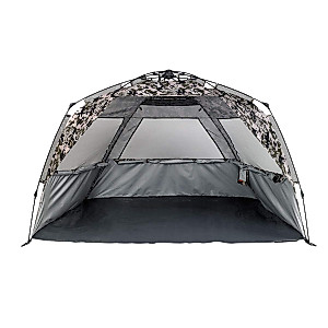 E-Z UP Wedge Portable Beach Tent, 51"x51" Entrance with 3 Roll-Up Windows and Storage Pocket, Camo Spring